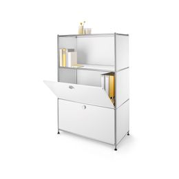 Tchibo - Metallregal mit 2 versetzbaren Klappenf&auml;chern - 77x40x120,5cm - silber -