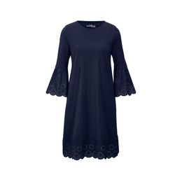 Tchibo - Kleid mit Volant und Lochstickerei - Damen - Gr. S - dunkelblau