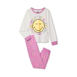 Tchibo - Kinder-Pyjama Smileyworld - M&auml;dchen - Gr. 170/176 - dunkelrosa/print