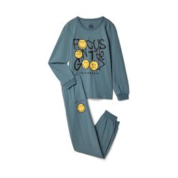 Tchibo - Kinder-Pyjama Smileyworld - Jungen - Gr. 170/176 - graublau/print