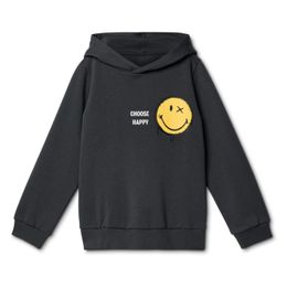 Tchibo - Kinder-Sweatshirt-Hoodie Smileyworld mit angerauter Innenseite - Kinder - Gr. 134/140 - dunkelgrau/print