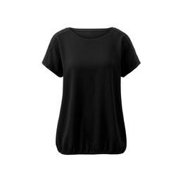 Tchibo - Kurzarmshirt im Materialmix - Damen - Gr. XXL - schwarz