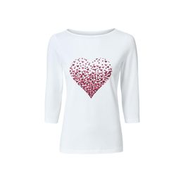 Tchibo - Shirt mit platziertem Print - Damen - Gr. L - wei&szlig;/print