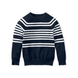 Tchibo - Feinstrickpullover - M&auml;dchen - Gr. 146/152 - wei&szlig;/gestreift