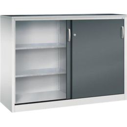 C + P Schiebet&uuml;ren-Werkzeugschrank Acurado, B 1600 x T 500 x H 1200 mm, je Fachboden 110 kg, Stahl, lichtgrau/anthrazitgrau