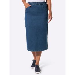 WITT Damen Jeansrock mit Biesenverzierung, blue-stone-washed, Gr&ouml;&szlig;e 40