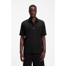 Hugo Herren Poloshirt "Nolitos", schwarz, Gr. XL, unifarben, Jersey, Obermaterial: 100% Baumwolle, Shirts, Polokragen, Loose Fit, reine Baumwolle