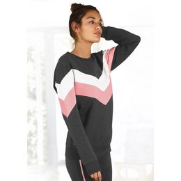 H.I.S. H.I.S Sweatshirt mehrfarbig Gr. 32/34 f&uuml;r Damen. Rundhals und Logodruck, Logoschriftzug. Bequem. Nachhaltig.