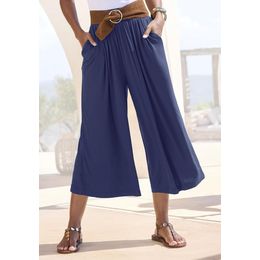 Lascana Culotte 'mit extra weitem Bein aus luftig-leichter Viskose' blau Gr. 40 f&uuml;r Damen. Figurumspielend. Nachhaltig.