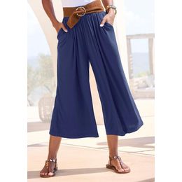 Lascana Culotte 'mit extra weitem Bein aus luftig-leichter Viskose' blau Gr. 46 f&uuml;r Damen. Figurumspielend. Nachhaltig.
