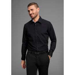 Bruno Banani Herren Langarmhemd &raquo;elastische Baumwollqualit&auml;t&laquo; f&uuml;r maximale Bewegungsfreiheit durch Stretch schwarz S (37/38), N-Gr