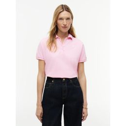 Tommy Hilfiger Damen Poloshirt &raquo;TH SCRIPT MODERN SS POLO&laquo; Baumwollmischung, Polokragen, kurze Knopfleiste rosa XS (34)