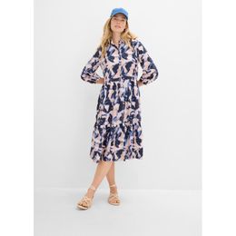 bonprix Damen bonprix Tunikakleid mit Raffung an den Schultern, l&auml;ssig geschnitten, aus Viskose bunt 48, N-Gr