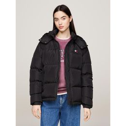 Tommy Jeans Damen Steppjacke &raquo;TJW ALASKA PUFFER EXT&laquo; mit Kapuze mit Logostickereien schwarz XL (42)