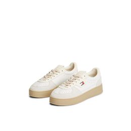 Tommy Jeans Damen Plateausneaker &raquo;THE GREENWICH EDGE MAX&laquo; Freizeitschuh, Schn&uuml;rschuh im Retro-Look mit Perforationen 36