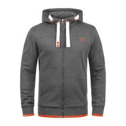 !Solid Sweatjacke 'Benjamin' Herren Gr&ouml;&szlig;e M grau / rot / wei&szlig;