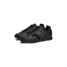 Tommy Hilfiger Herren Sneaker &raquo;T HILFIGER CORE LTH RUNNER&laquo; Freizeitschuh, Halbschuh, Schn&uuml;rer mit Kontrastbesatz an der Ferse schwarz 47