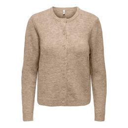 Only Damen Only Strickjacke &raquo;ONLOLIVIA LS O-NECK CARDIGAN CC KNT&laquo; Materialmix, regular fit beige L