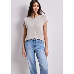 Street One Damen Street One Shirttop unifarben, Sommershirt, in Strick-Optik 46