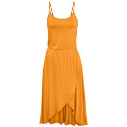 Lascana Damen Lascana Midikleid &raquo;mit integrierter Shorts und seitlicher Tasche&laquo; Leichtes Jerseykleid, Tr&auml;gerkleid, Strandkleid, Stretchkleid orange 38