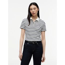 Tommy Hilfiger Damen Poloshirt &raquo;1985 Slim Fit Pique Premium&laquo; mit Logostickerei, Seitenschlitze blau S (36/38)
