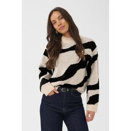 Saint Tropez Damen Rollkragenpullover &raquo;MallieSZ Pullover&laquo; Materialmix, Regular fit schwarz-wei&szlig; M