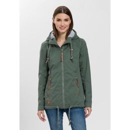 Ragwear Damen Funktionsjacke &raquo;ZUZKA&laquo; mit Kapuze stylische &Uuml;bergangs-Outdoor-Jacke Water repellent coating gr&uuml;n S (36)