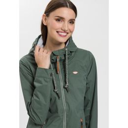 Ragwear Damen Funktionsjacke &raquo;ZUZKA&laquo; mit Kapuze stylische &Uuml;bergangs-Outdoor-Jacke Water repellent coating gr&uuml;n XXL (44)