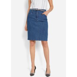 bonprix Damen bonprix Jeansrock &raquo;Jeansrock, Stretch&laquo; aus elastischem Material, k&ouml;rpernahe Passform, unifarben blau 40