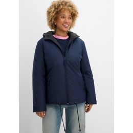 bonprix Leicht wattierte Winterjacke wasserabweisend, blau, Gr.56, Vielseitige &Uuml;bergangsjacke mit gro&szlig;er Kapuze zum Wohlf&uuml;hlen