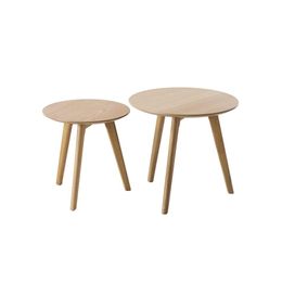 home24 Furniertes Beistelltisch-Set Nilla in Eiche | Gr.: onesize