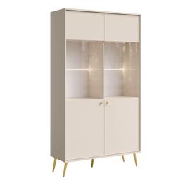 Feldmann-Wohnen Vitrine Rose sandbeige 105,5 / 40,5 / 191cm ohne Beleuchtung | Gr.: onesize