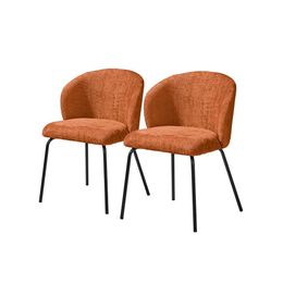 home24 Polsterstuhl Charlisle 2er-Set in Terracotta | Gr.: onesize