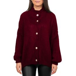 Reichstadt Damen Relaxed Fit Strickjacke Oversized-Look in Bordeaux | Gr.: onesize