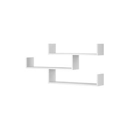 Feldmann-Wohnen Wandregal Trio wei&szlig; 119 / 18 / 55cm | Gr.: onesize