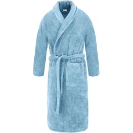 Normani Unisex Baumwoll-Bademantel 450 g/m&sup2; Flee in Hellblau | Gr.: XL