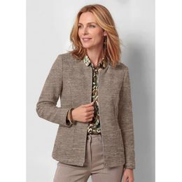 GOLDNER Kurzgr&ouml;&szlig;e: Jacke im Boucl&eacute;-Look in camel / gemustert | Gr.: 20