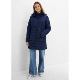 bonprix Long-Steppjacke mit Wattierung, blau, Gr.38, Wattierte Steppjacke in sch&ouml;ner Long-Form