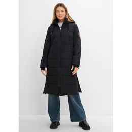bonprix wasserabweisender Funktions-Outdoor-Steppmantel, schwarz, Gr.42, Warmer Funktions-Wintermantel mit kn&ouml;pfbaren Seitenschlitzen und verschlie&szlig;baren Taschen, weit geschnitten