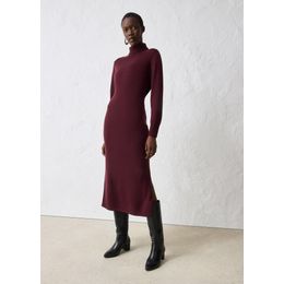 bonprix Strickkleid aus Merinowolle, rot, Gr.44/46 (L), tailliertes Rollkragenkleid aus reiner Merinowolle in Premium Qualit&auml;t, aus Merino
