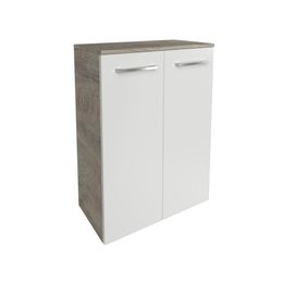 Fackelmann Unterschrank 'B.Style' wei&szlig;, braun gl&auml;nzend 60,2 x 82,6 x 32 cm