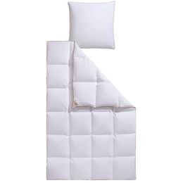 Daunenbettdecke + Kopfkissen Ribeco, wei&szlig;, Bettdecken Bezug: 100% Baumwolle. Kopfkissen Bezug: 100% Baumwolle. Bettdecken F&uuml;llung: 90% Entendaune,