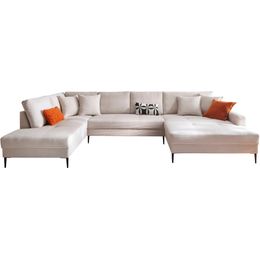 Wohnlandschaft OTTO HOME, B:360cm H:86cm T:195,5cm, beige, Sofas, "Summer", U-Form, B: 360cm in Cord & Struktur