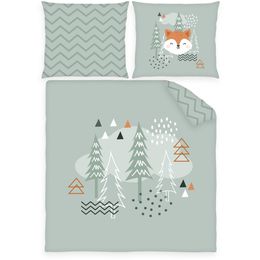 Babybettw&auml;sche Baby Best, gr&uuml;n, Renforc&eacute;, Obermaterial: 100% Baumwolle, Bettw&auml;sche, "babybest Nordic Forest", mit Wendefunktion