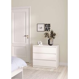 Kommode Home Affaire, B:77cm H:70,1cm T:50cm, wei&szlig;, Holzwerkstoff, Schlafzimmer, Sideboards, "Naia", Modern, mehrere Farben,abgerundete
