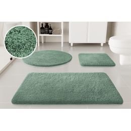 Badematte OTTO HOME, H:30mm, gr&uuml;n, Polyester, Badematten, "Kaarin, uni, viele Farben, Badvorleger, Badezimmer Teppich", Badteppich, getuftet,