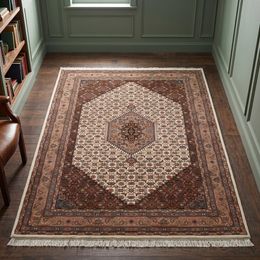 Orientteppich Theko, B:40cm H:12mm L:60cm, braun, Schurwolle, Teppiche, "Benares Bidjar, handgekn&uuml;pft", reine Wolle, mit Fransen, auch als L&auml;ufer,