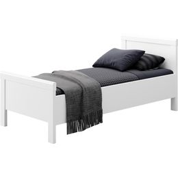 Einzelbett Priess, B:108cm L:208cm, wei&szlig;, Betten, "Arnsberg Komfortbett mit flexibel h&ouml;henverstellbarer Liegefl&auml;che", Made in Germany mit Blauem