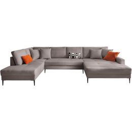 Wohnlandschaft OTTO HOME, B:360cm H:86cm T:195,5cm, grau, Sofas, "Summer", U-Form, B: 360cm in Cord & Struktur