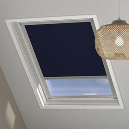 my home Verdunklungsrollo "Sky-Dachfensterrollo", M04, einseitig verschiebbar, blau, Aluminium, Polyester, Rollos, mit Kassette und Seitenprofilen
